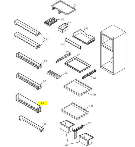 UPOKPA390CBFA SHARP FRIDGE DOOR BOTTLE POCKET-SJXP580 – Quick Spares