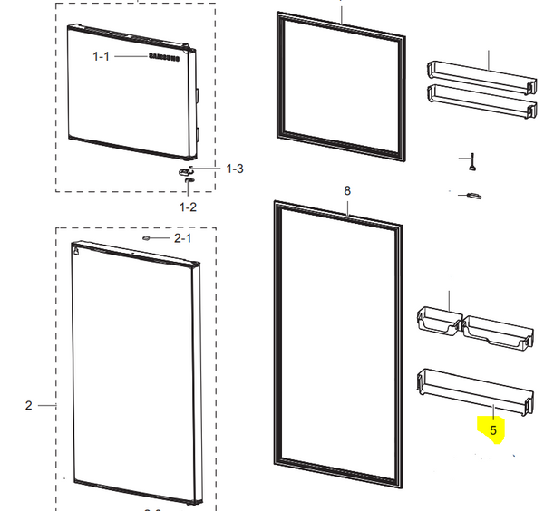 DA63-07387A SAMSUNG FRIDGE DOOR BOTTLE GUARD/SHELF – Quick Spares